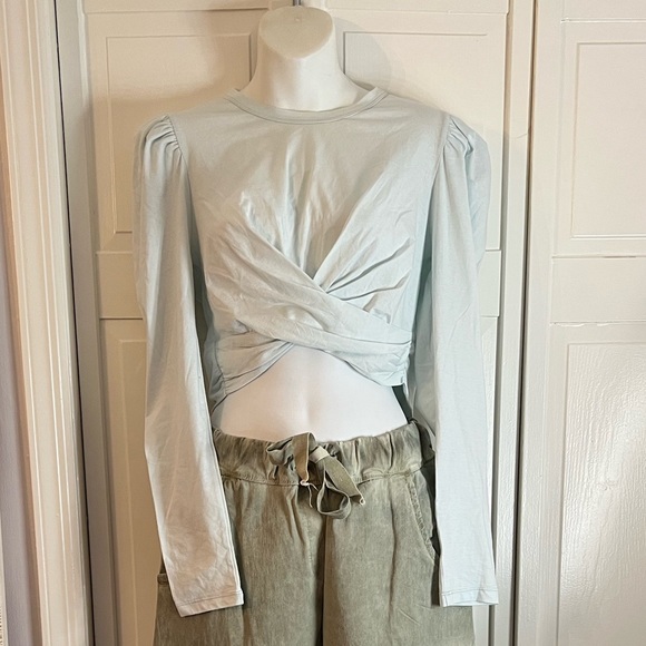 A.L.C. | Tops | Alc Wrap Tie Back Puff Shoulder | Poshmark